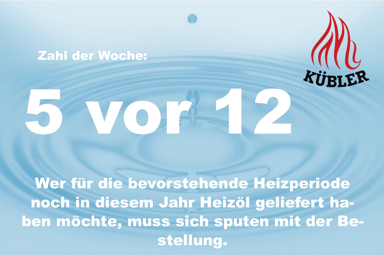 Marktbericht KW 39: Heizöl rasch bestellen für Lieferung im 2022 - Kübler